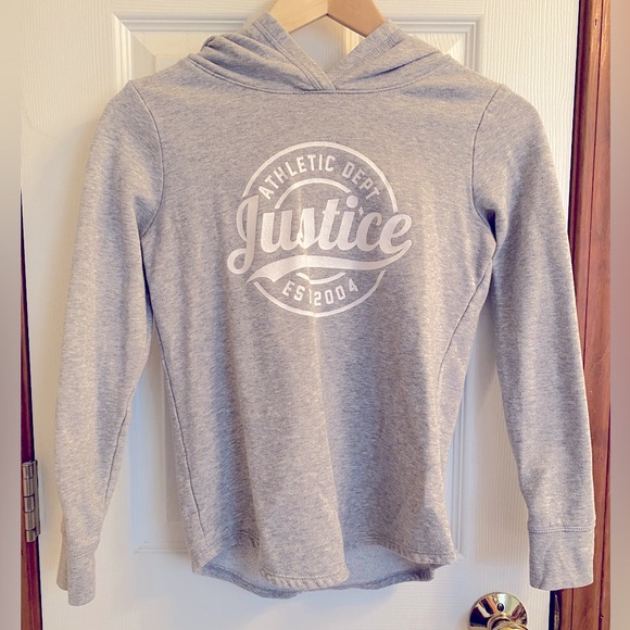 Justice | Shirts & Tops | Justice Girls Size 2 Light Gray Hoodie With ...